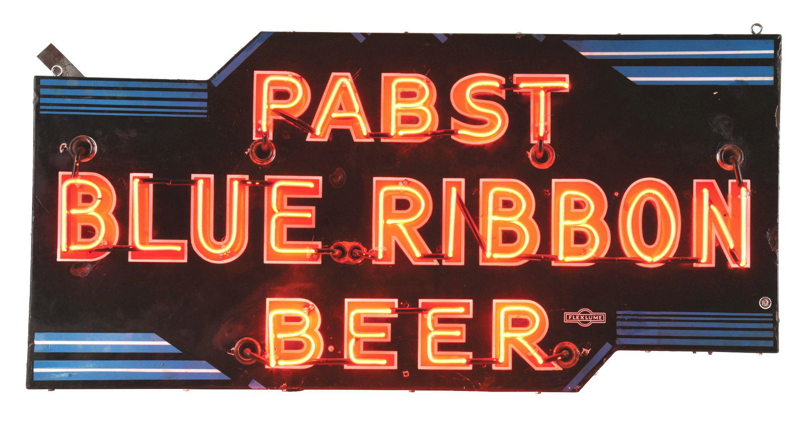 For Auction: PABST BLUE RIBBON BEER PORCELAIN FLEXLUME NEON SIGN ...