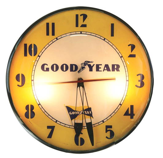 Goodyear Tires Light Up Telechron Clock.