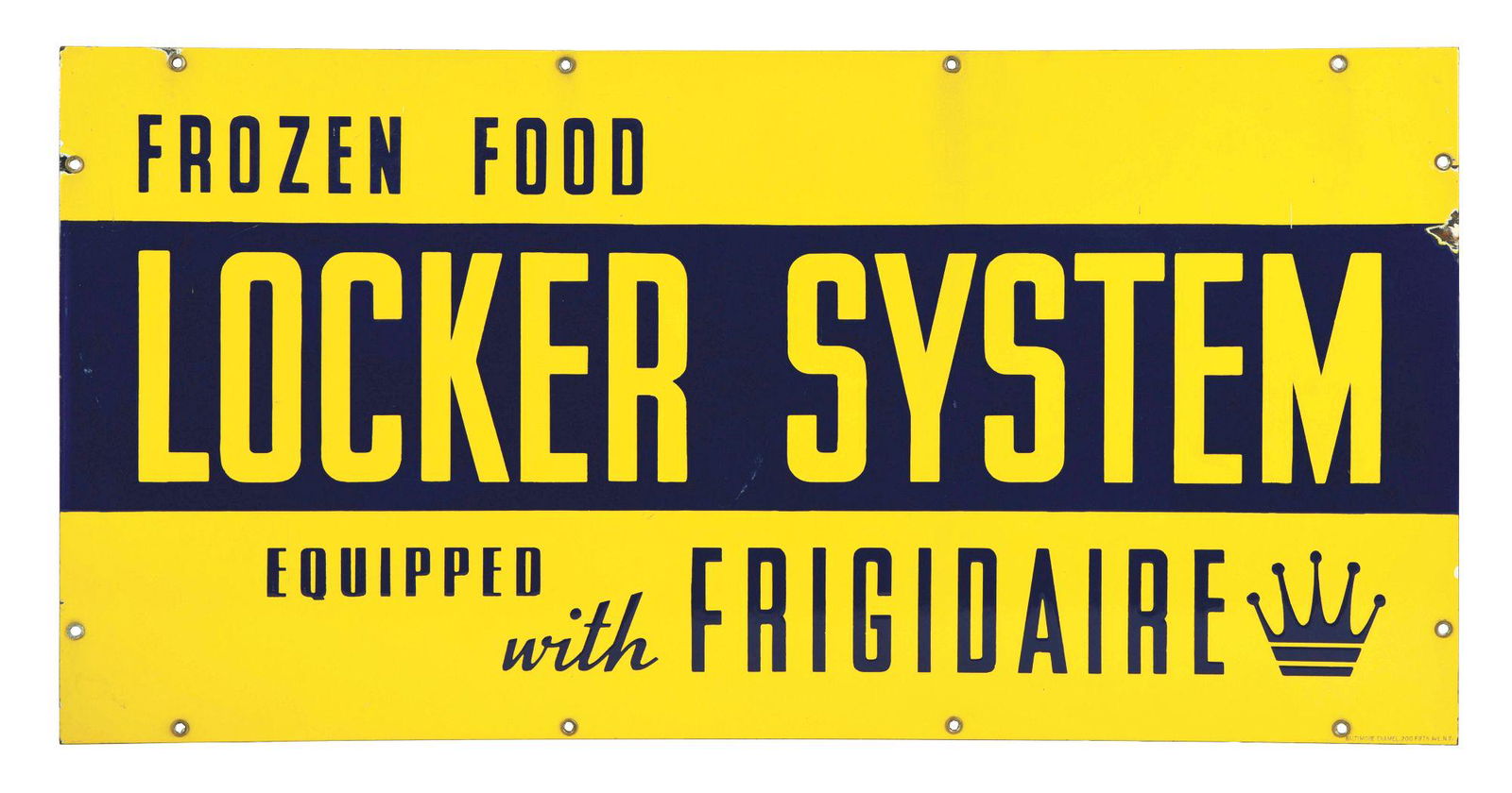 FRIGIDAIRE FROZEN FOOD LOCKER SYSTEM PORCELAIN SIGN W/ - May 14, 2020 ...
