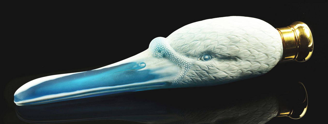 Webb Cameo Swan Perfume Bottle.