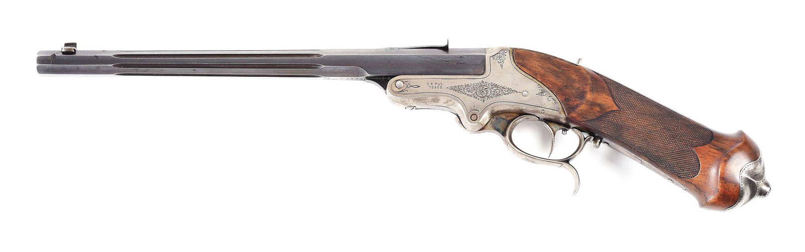 (c) Elegant German Frei Pistol With Carry Scabbard.