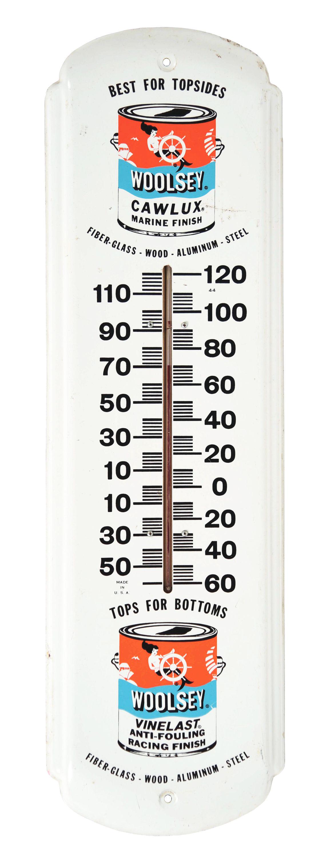 Woolsey Marine Paints Tin Thermometer W/ Mermaid