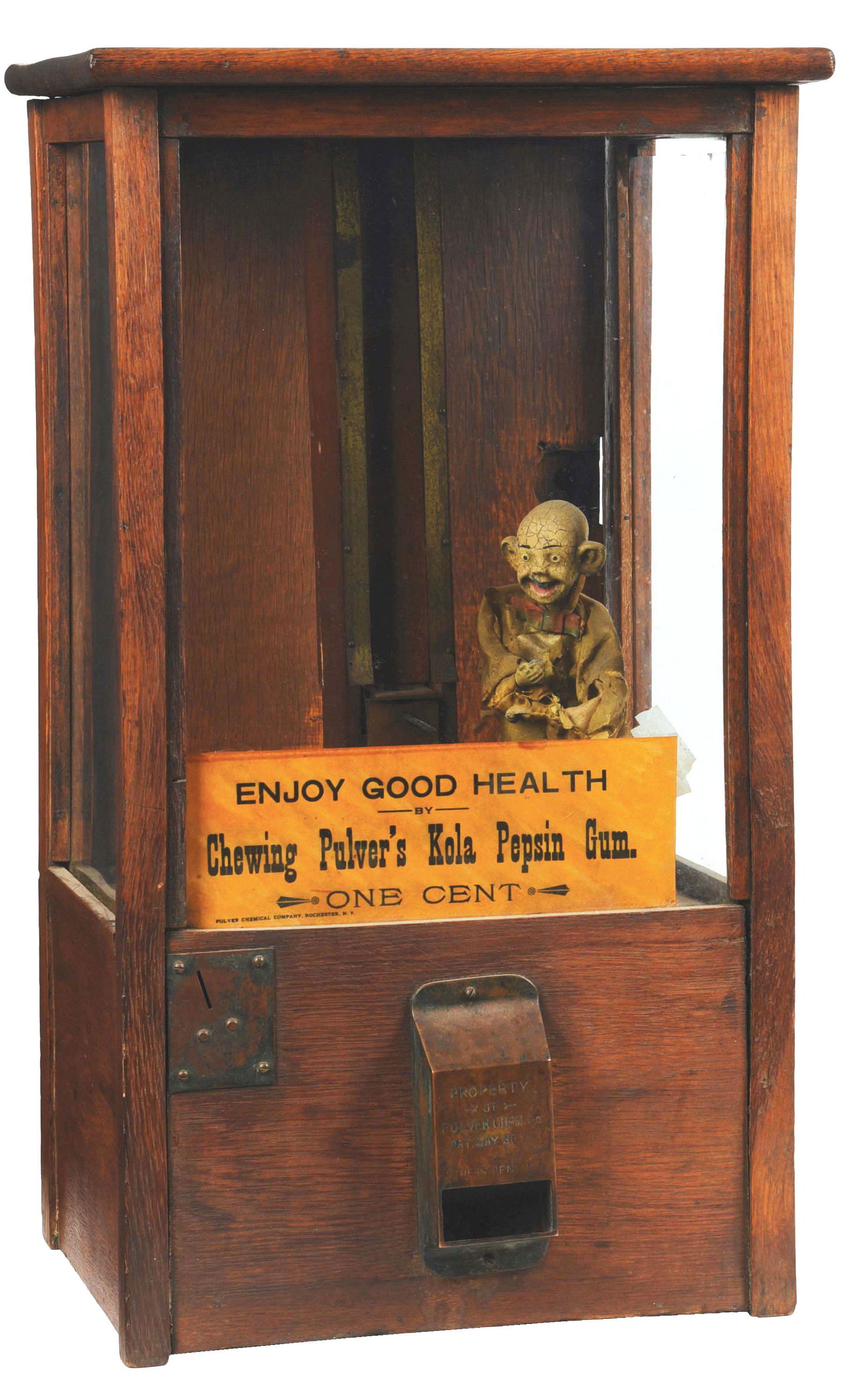 1¢ Pulver Wood Kola Pepsin Gum Vending Machine.