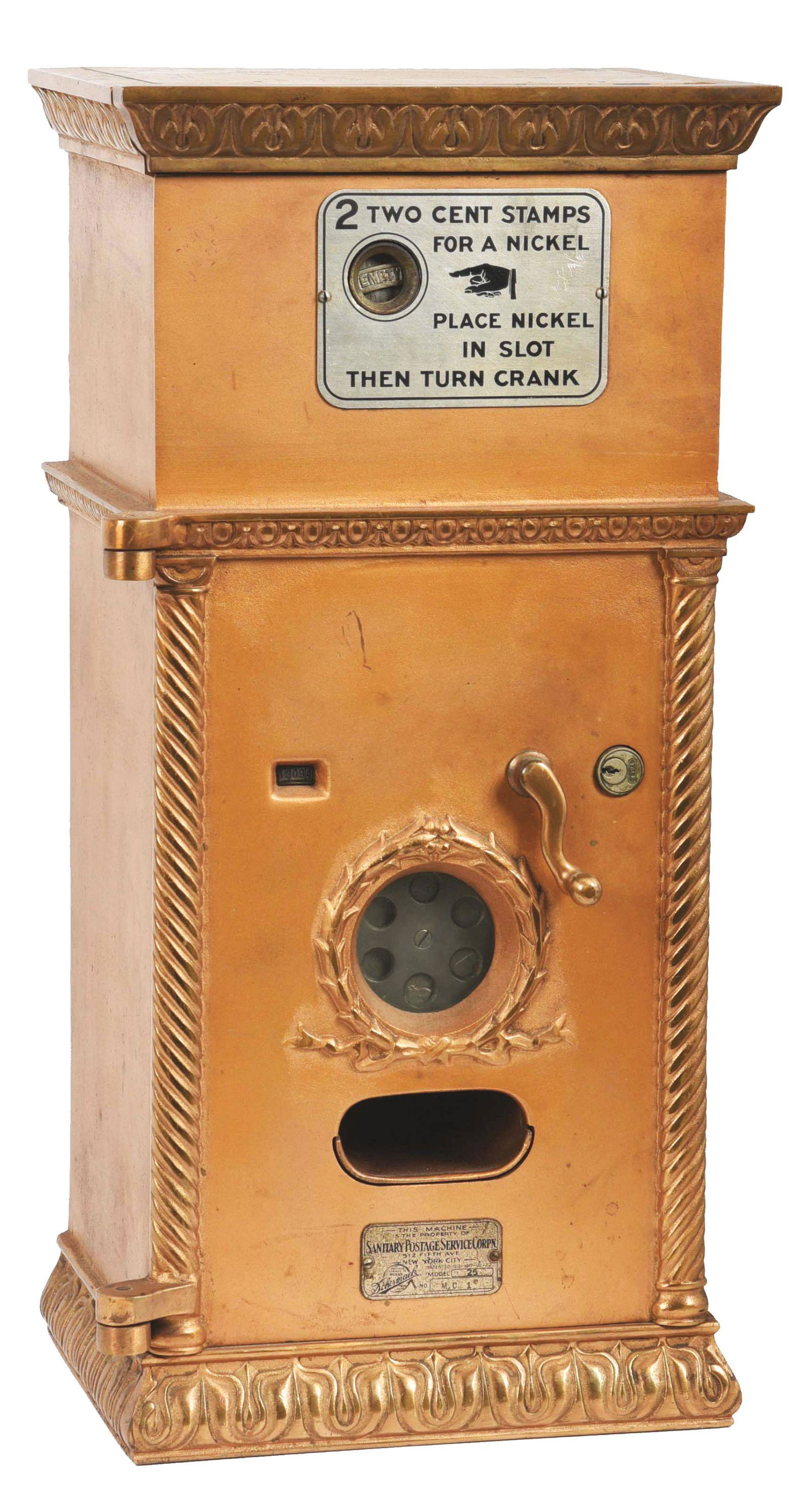 5¢ Schermack Model 25 Postage Stamp Vending Machine.