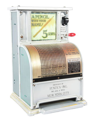5¢ VENDEX PENCIL VENDING MACHINE. - Oct 29, 2020 | Dan Morphy Auctions ...
