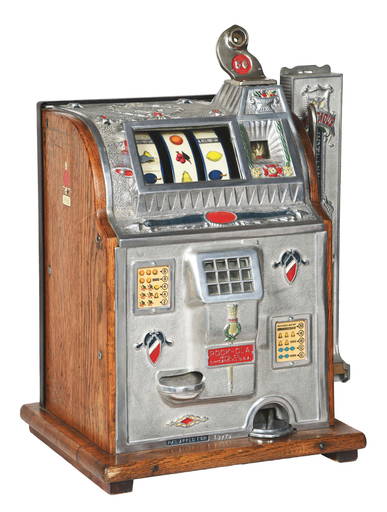 5¢ Mills Rock Ola Revamp Slot Machine With Side Vender.