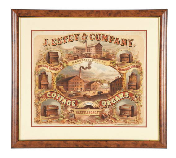 J. Estey And Co Organ Manufacturers Lithograph