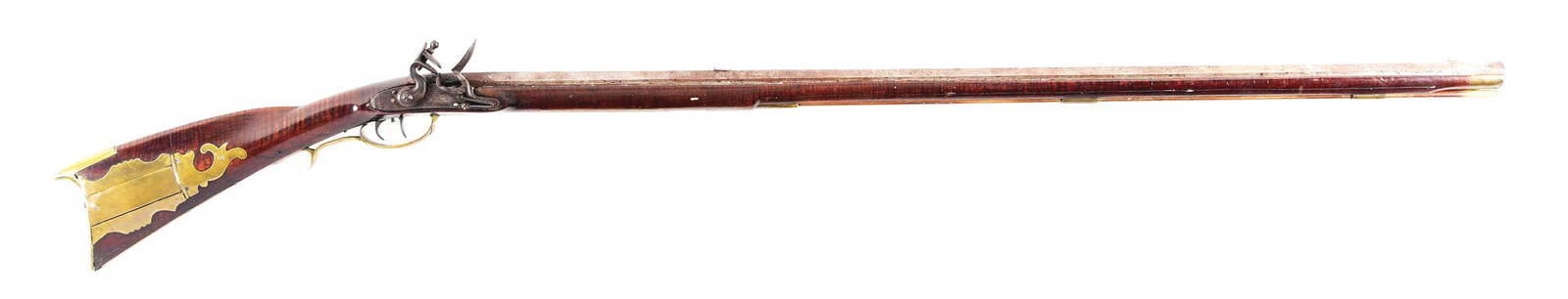(a) Attractive Flintlock Kentucky Rifle Signed D. Beck.