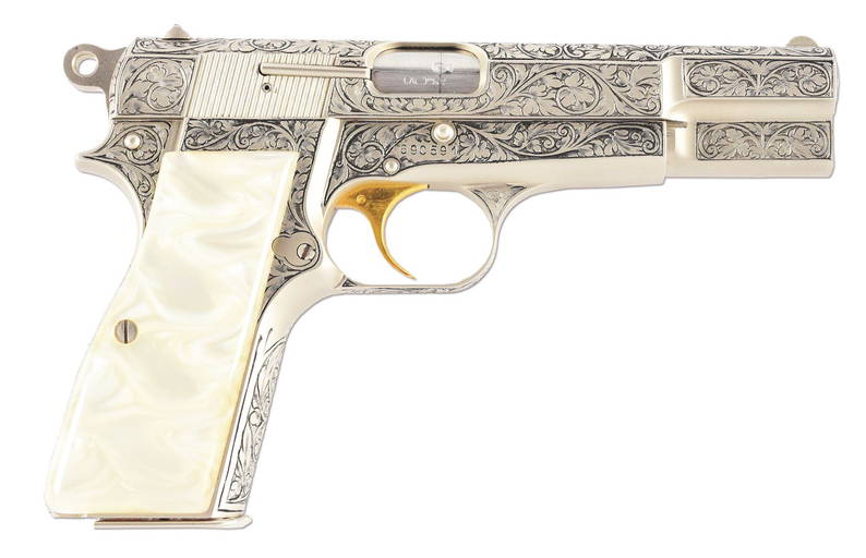 (c) Browning Renaissance Engraved Hi Power 9mm