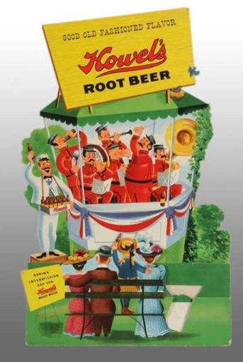 Cardboard Howell's Root Beer Bottle Display.