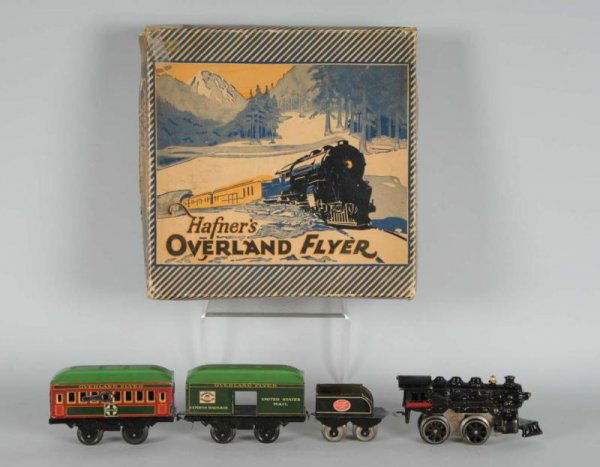 1604: Hafner Overland Flyer Wind-Up Passenger Train Set