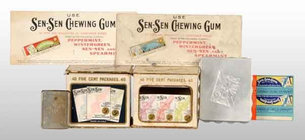 1921: Lot of 7: Assorted Sen-Sen Gum Items.
