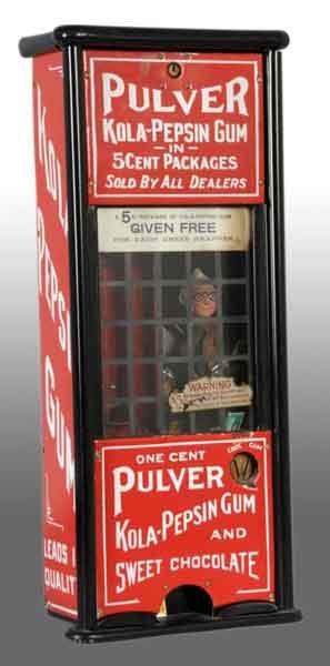 2144: Pulver Tall Case Kola-Pepsin Gum Machine.