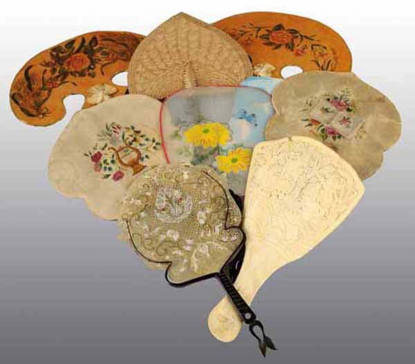 88: Lot of 9: Vintage Paddle Hand Fans.