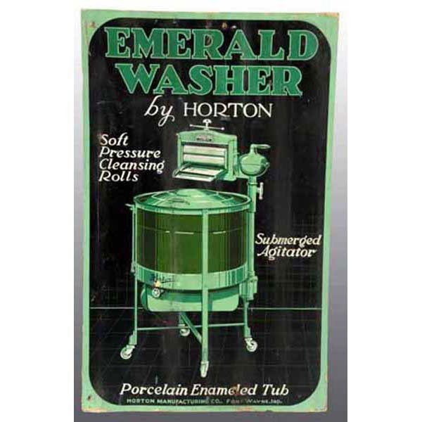 576: Cardboard Emerald Washing Machine Sign.