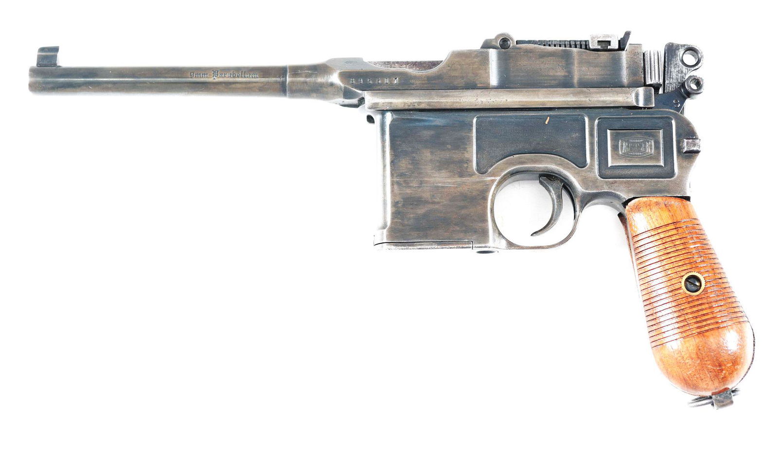 (c) Mauser M30 Variant C96 Semi Automatic Pistol.