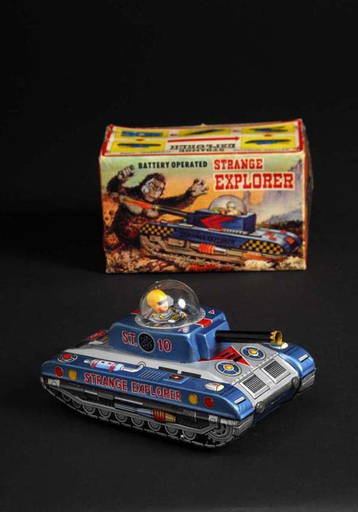 Tin Strange Explorer Tank Battery Operated Toy.