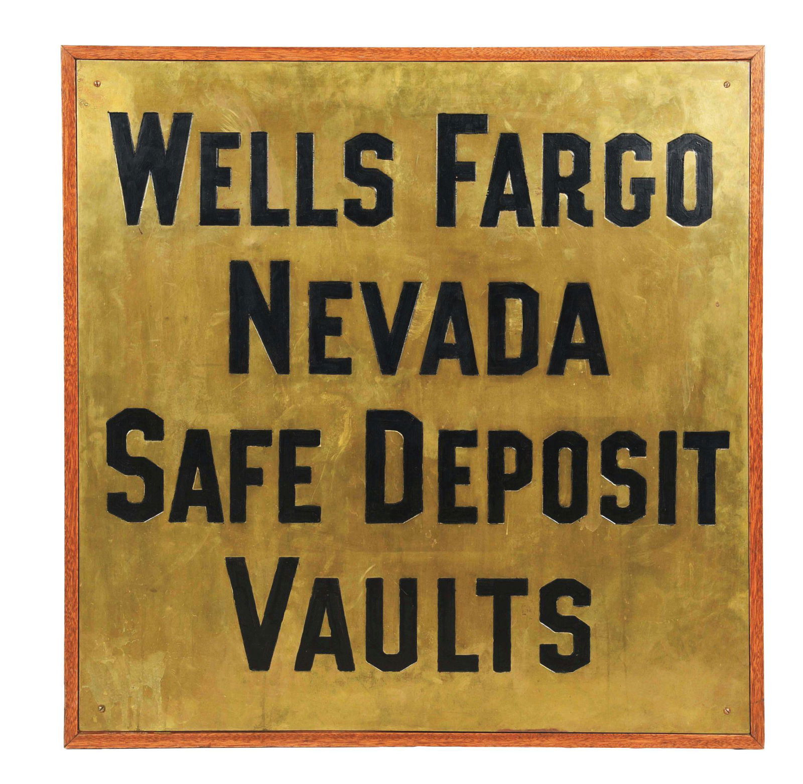 Wells Fargo Nevada Safety Deposit Vaults Stamped Brass