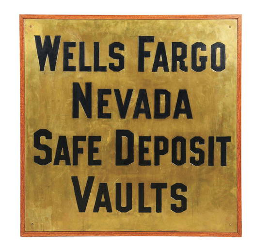 Wells Fargo Nevada Safety Deposit Vaults Stamped Brass