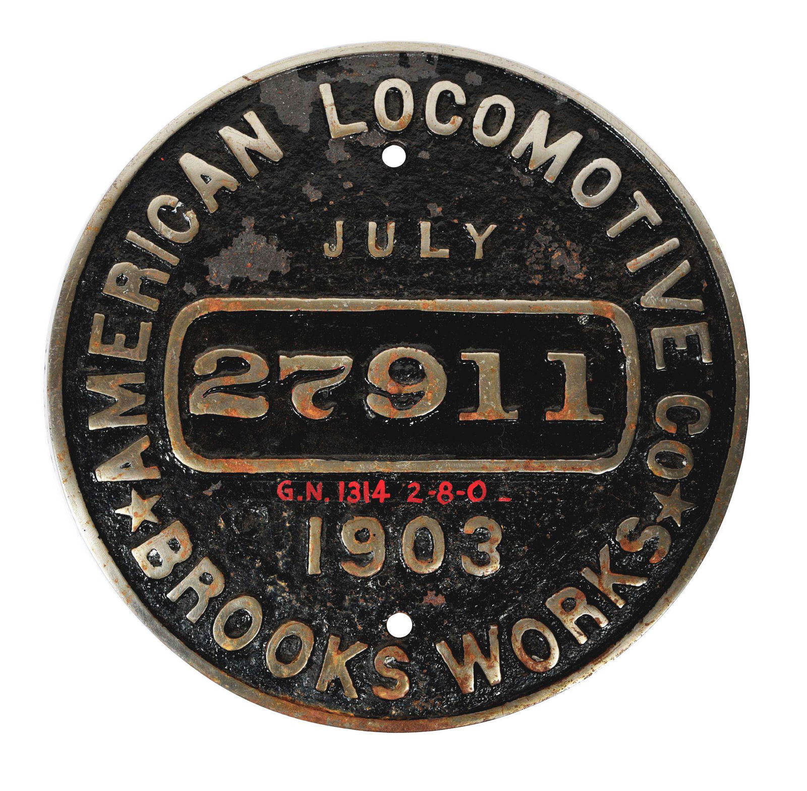 Alco Brooks Locomotive Builder's Plate.