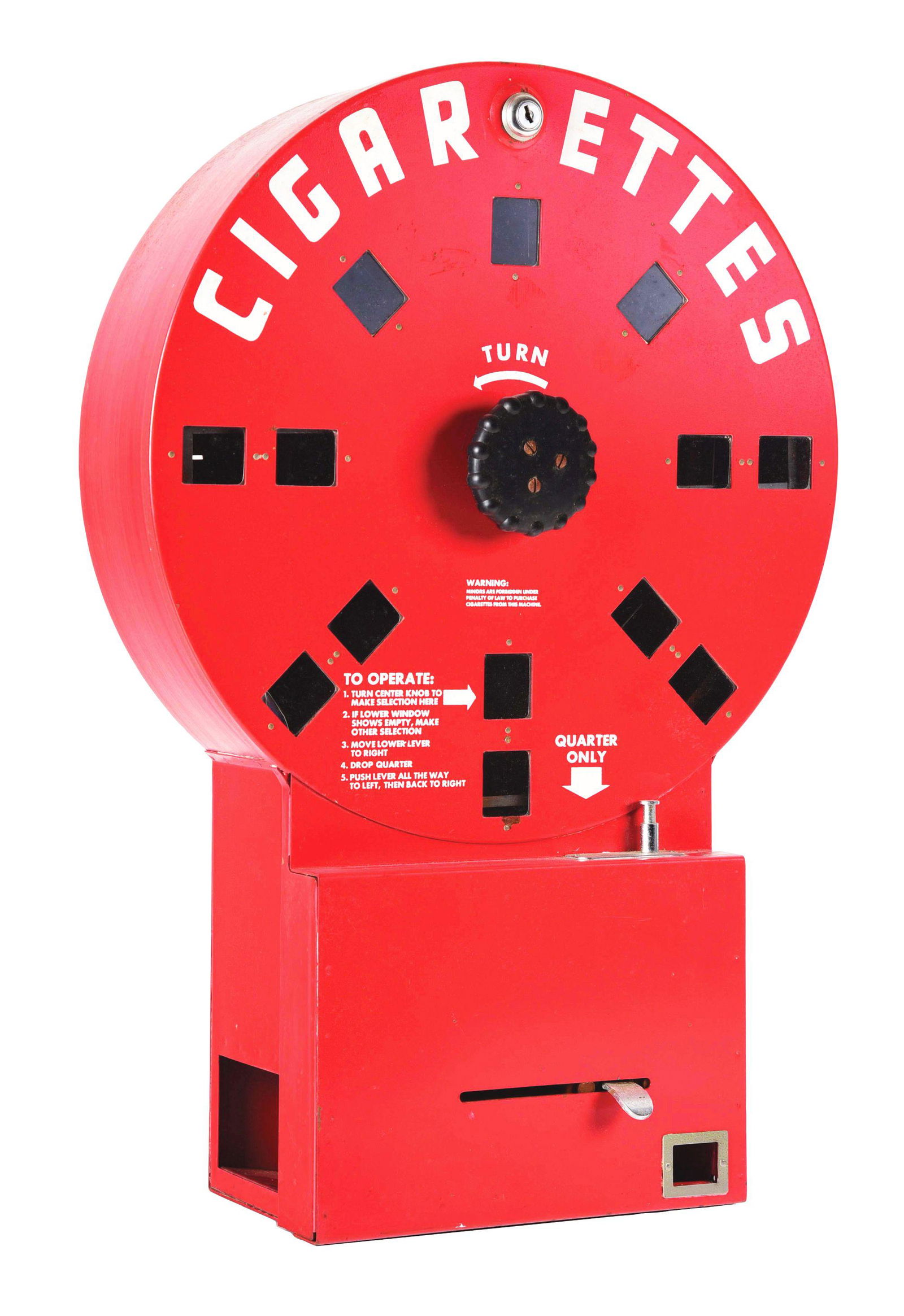 25¢ Rotary Cigarette Vending Machine.