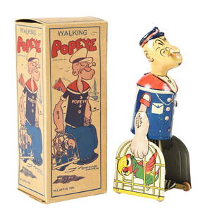 Marx Tin Toy Wind Up Walking Popeye