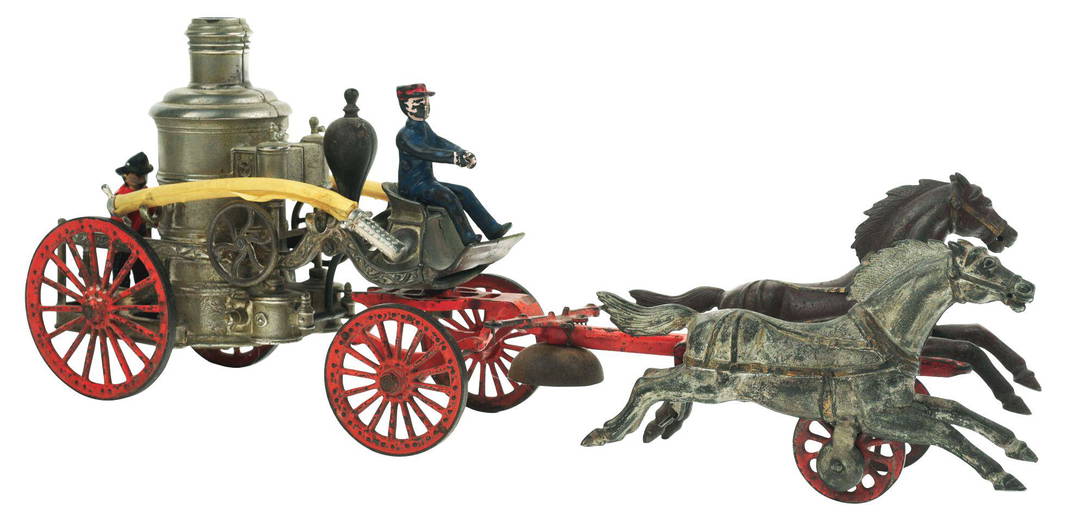 Ideal Two Horse Drawn Cast Iron Pumper.