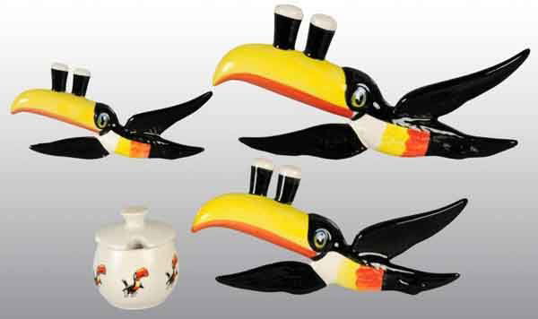 1123: Lot of 4: Carlton Ware Guinness Toucan Items.