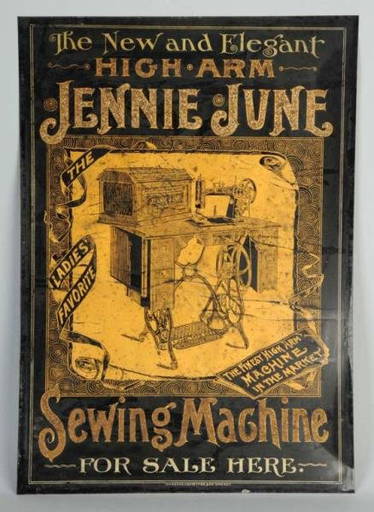 97: Tin Jennie June Sewing Machine Sign. - May 25, 2010 | Dan Morphy ...