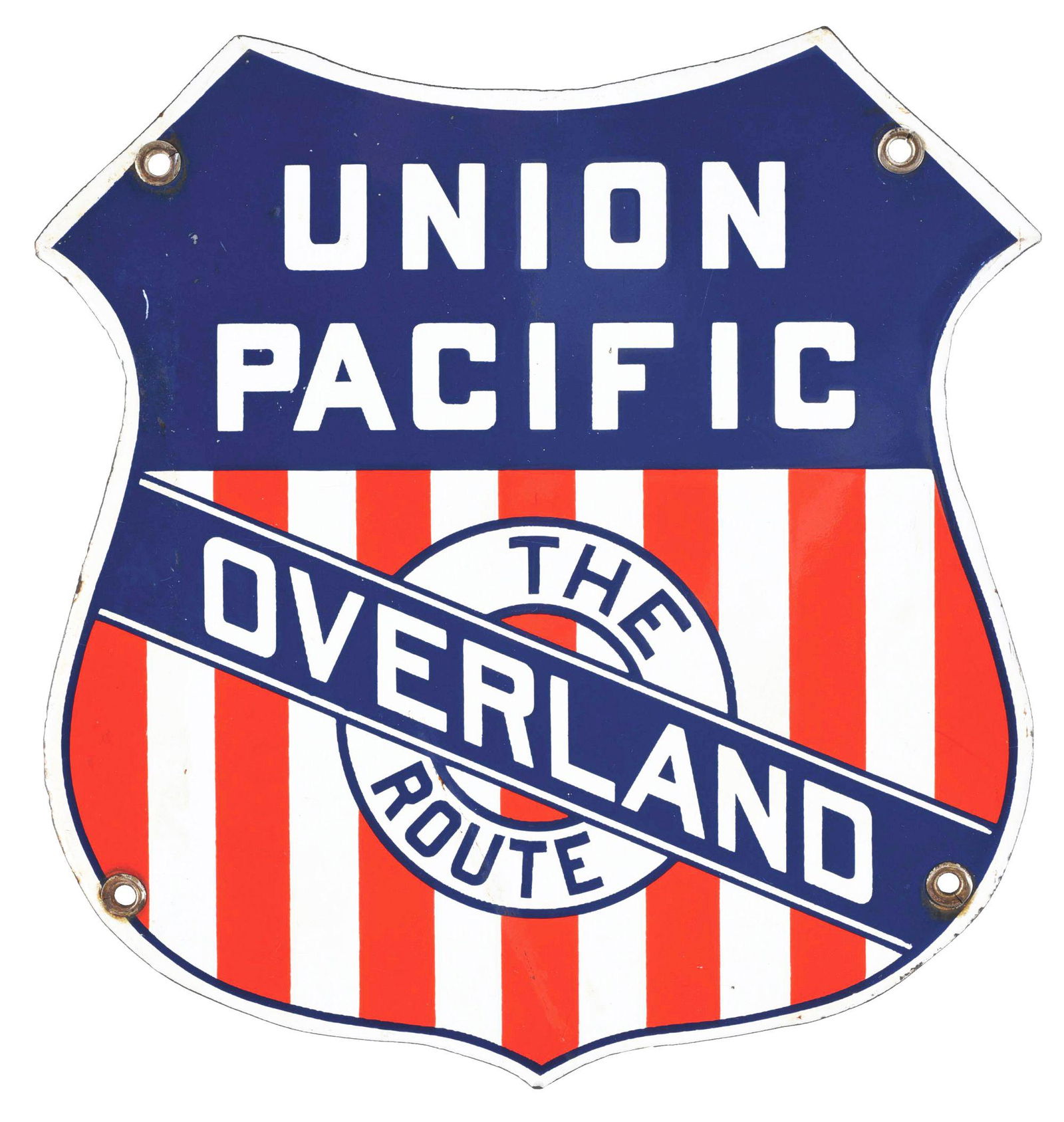 UNION PACIFIC OVERLAND ROUTE PORCELAIN SHIELD SIGN. - Oct 03, 2021 ...