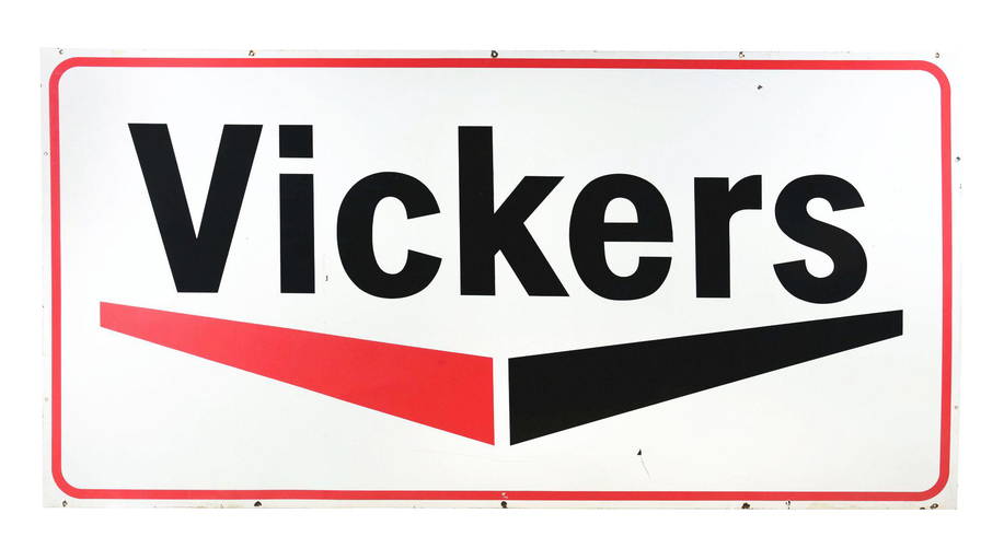 LARGE VICKERS GASOLINE PORCELAIN SERVICE STATION SIGN. - Oct 04, 2021 ...