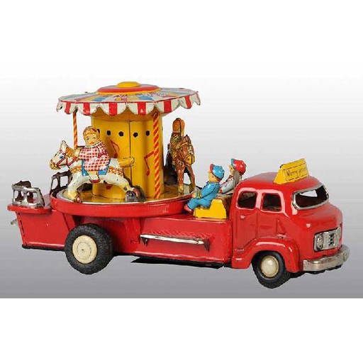 Tin Merry Go Round Truck Battery Operated Toy.