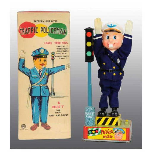 Tin Traffic Policeman Battery Operated Toy.