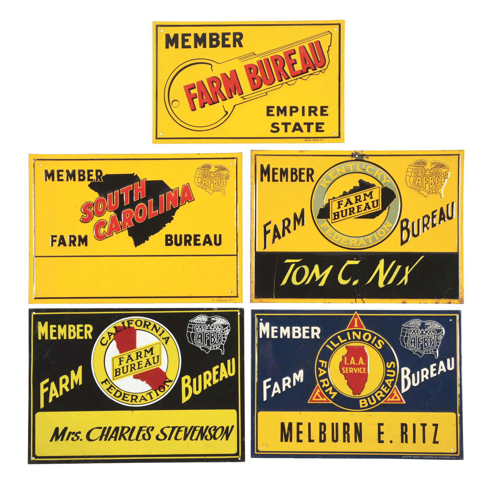 LOT OF 5: TIN FARM BUREAU SIGNS. (#1476) on Nov 04, 2021 | Dan Morphy ...