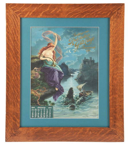 Framed 1908 Calendar Ad.
