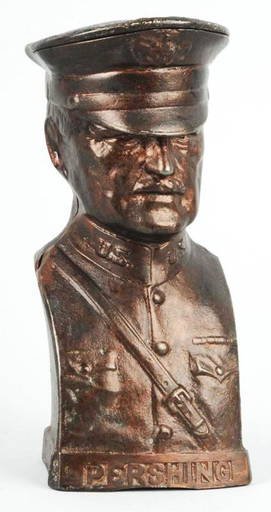 Cast Iron Pershing Still Bank.