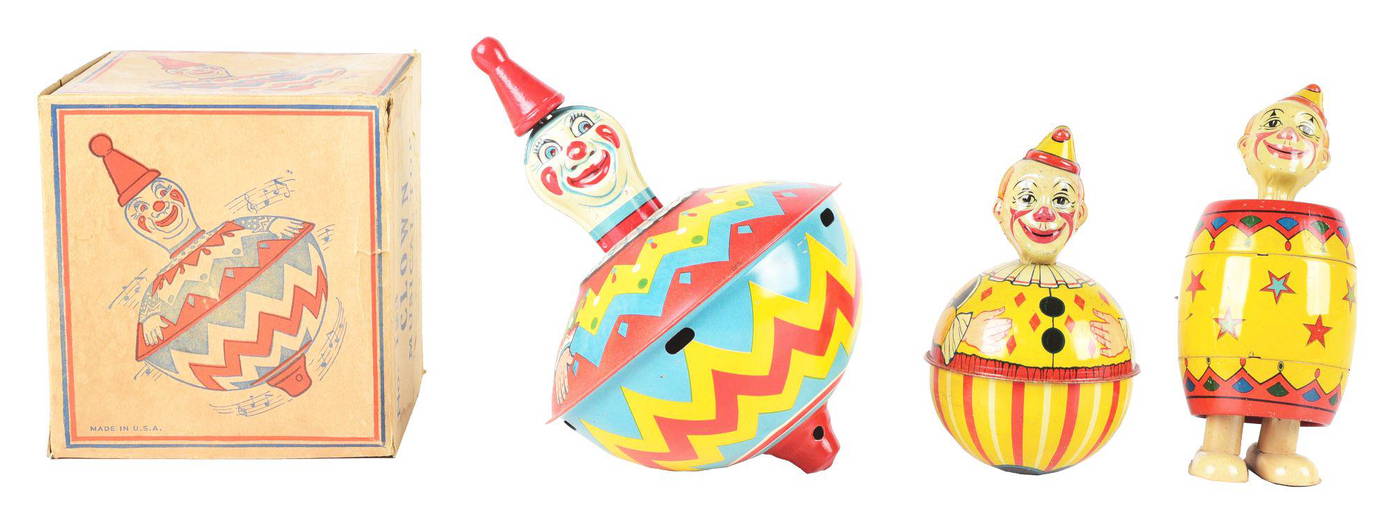 LOT OF 3: TIN LITHO CHEIN CLOWN-RELATED TIN TOYS. - Dec 02, 2021 | Dan ...