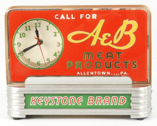 234: A&B Meat Products Light-Up Clock.