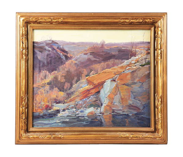 E. W. REDFIELD (1869 - 1965). WINTERSCAPE OIL PAINTING. (#2400) on Dec ...