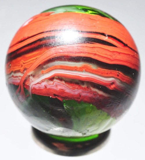 Leighton Ground Pontil Oxblood Transitional Marbl