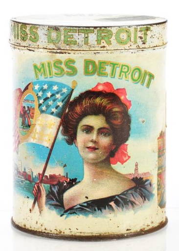 Miss Detroit Cigar Tin.