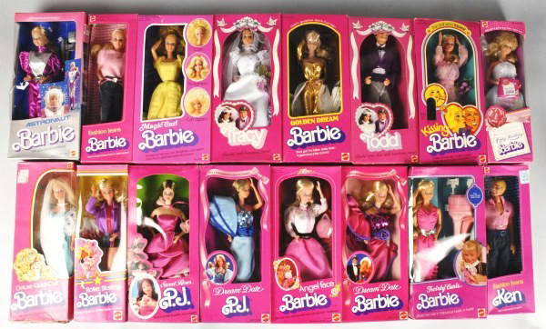 1970s & 1980s Pink Box Barbie Dolls.