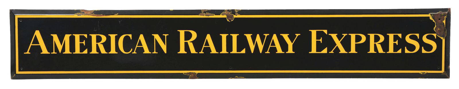 American Railway Express Porcelain Depot Sign W/ Self