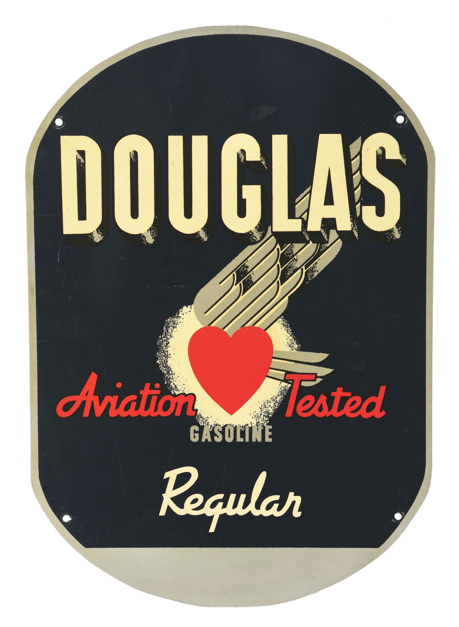 Douglas Aviation Tested Regular Gasoline Tin Gas Pump
