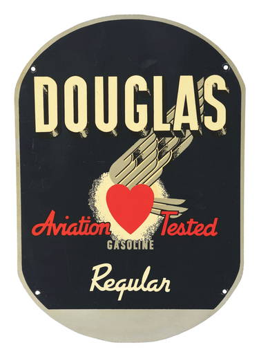 Douglas Aviation Tested Regular Gasoline Tin Gas Pump