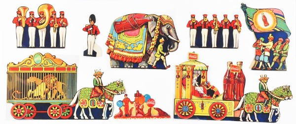 1927 Cardboard Coca Cola Circus Window Display.