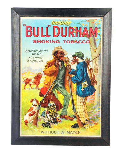 Rare Original Bull Durham Cardboard Poster.