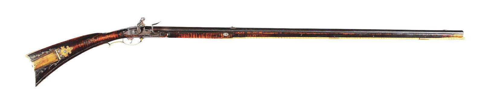 (a) Signed Jacob Kunz Relief Carved Kentucky Rifle.