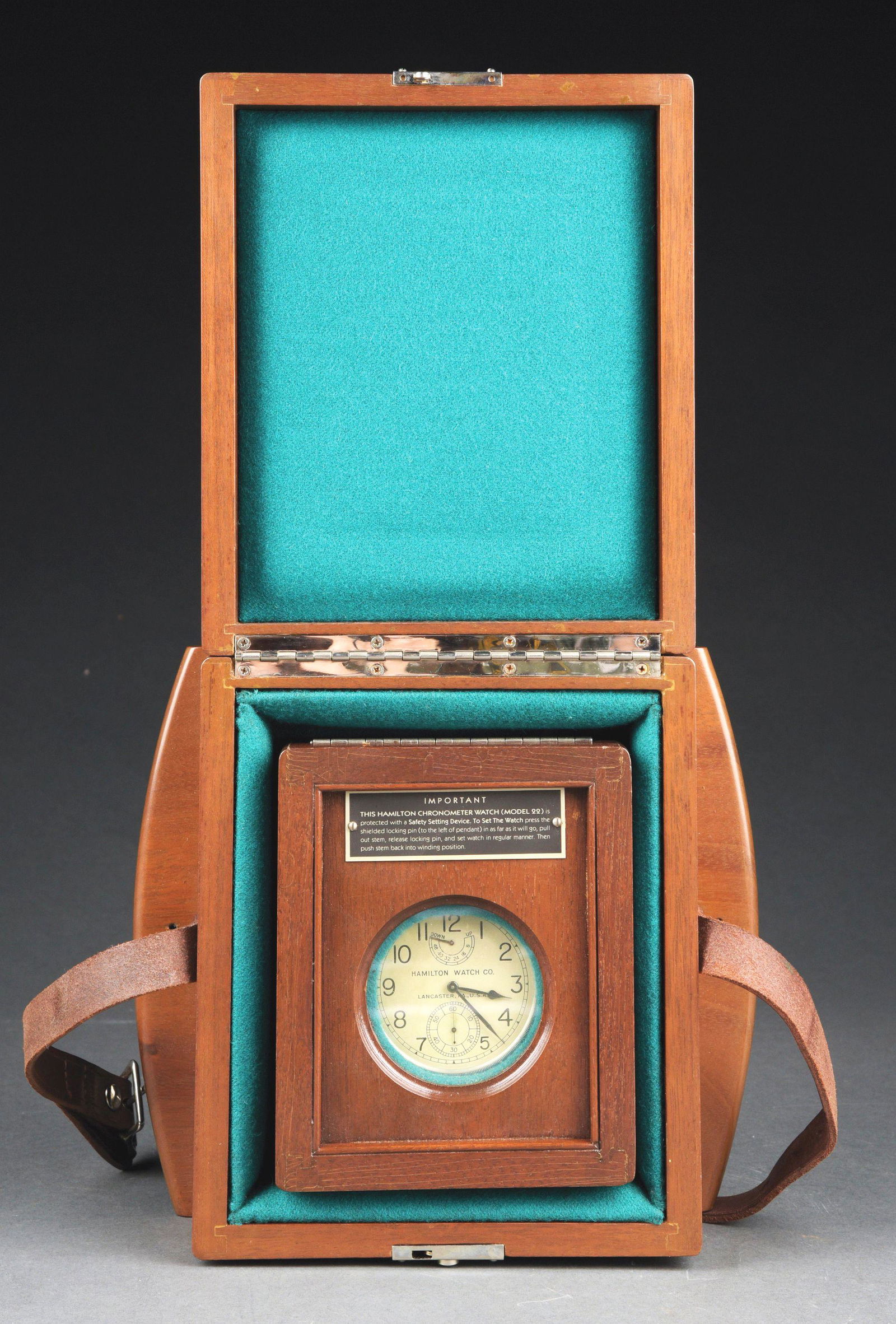 HAMILTON MODEL 22 DOUBLE CASED CHRONOMETER DECK WATCH C 1940 S HAMILTON MODEL 22 DOUBLE CASED CHRONOMETER DECK WATCH C 1940 S