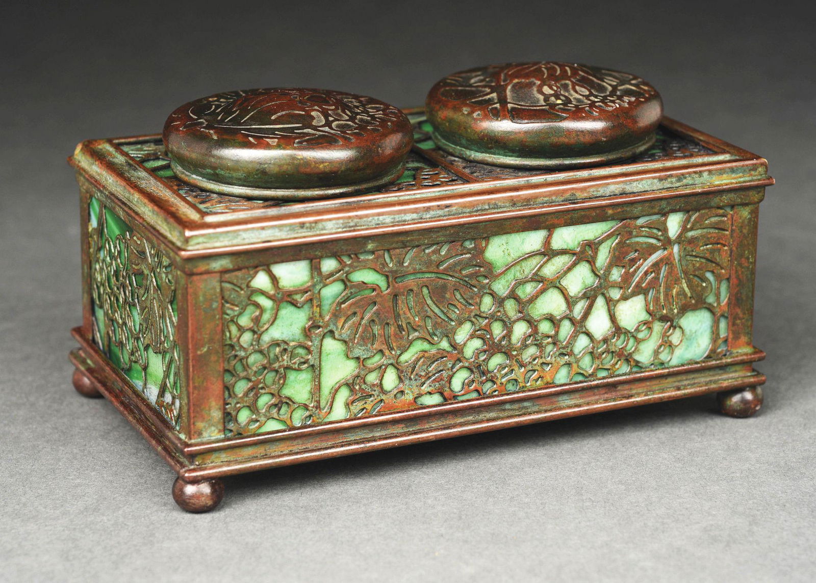 Tiffany Studios Grapevine Double Ink Well.